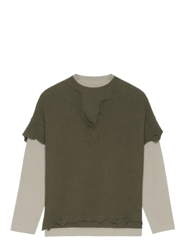 Givenchy Wool Sweater With Layered Effect - Brown