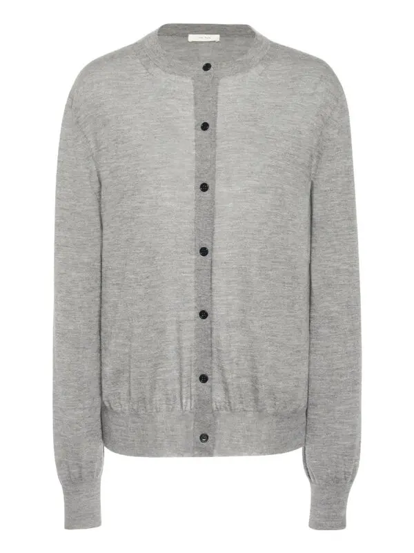 THE ROW Battersea Cashmere Cardigan - Medium Gray