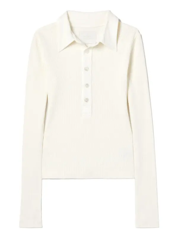 Citizens Of Humanity Ribbed Jersey Polo Shirt - White