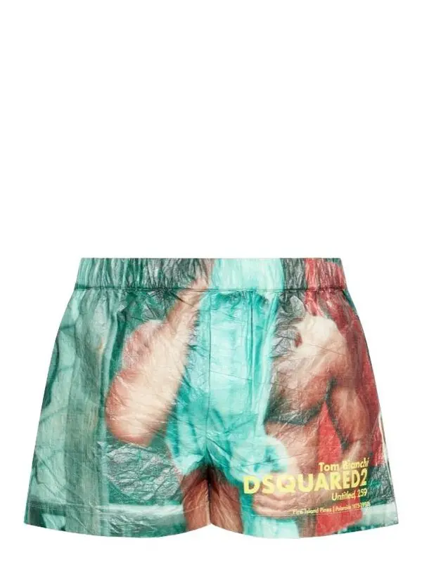 Dsquared2 X Tom Bianchi Printed Shorts - Green