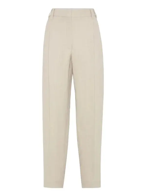 Brunello Cucinelli Straight-leg Pleated Trousers - Desert