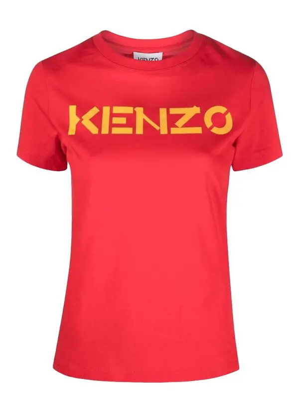 Kenzo Logo Print Cotton T-shirt - Red