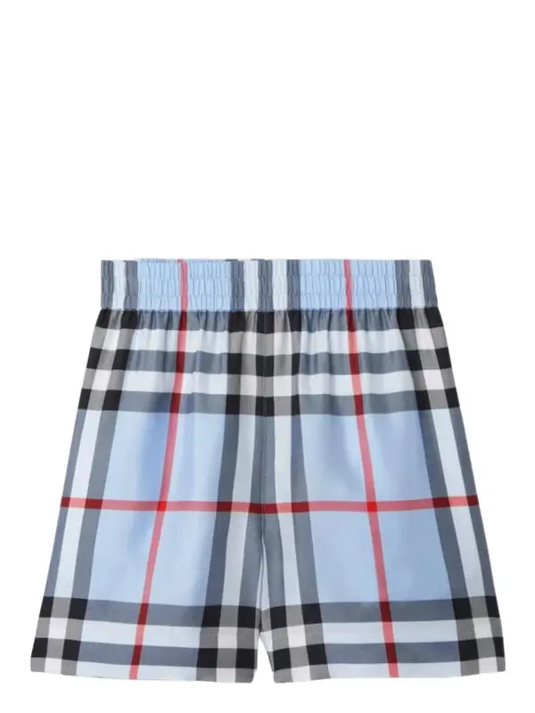Burberry Check Patterned Bermuda Shorts - Blue