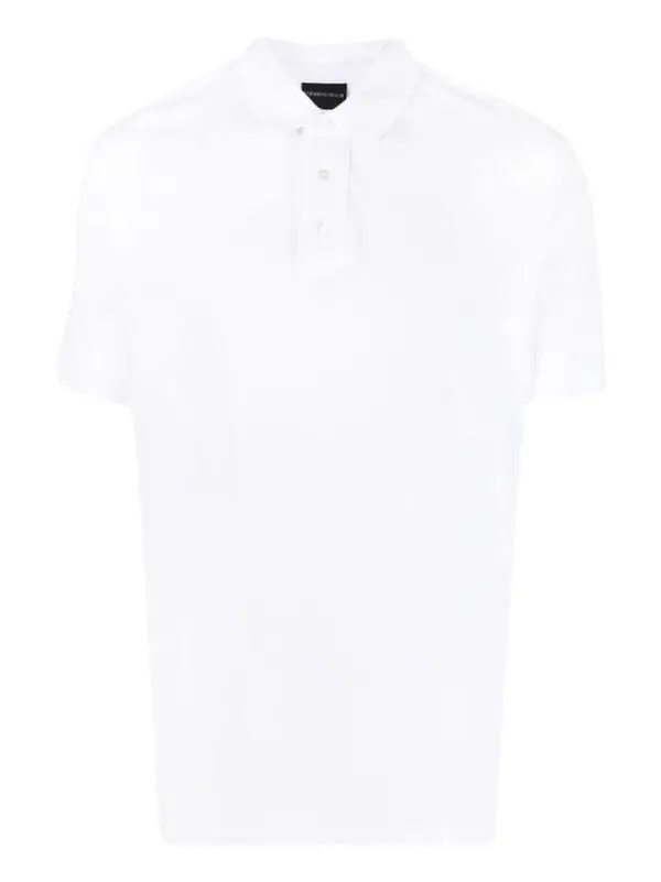 Emporio Armani Tonal Embroidered-logo Polo Shirt - White