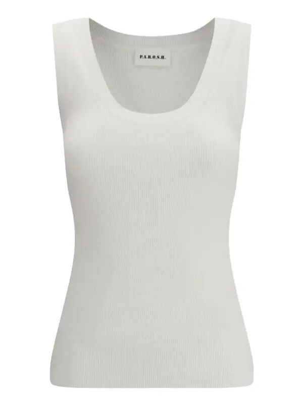 P.a.r.o.s.h Ribbed Crewneck Vest - White