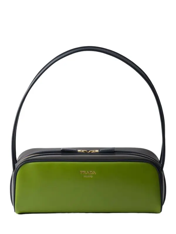 Prada Swing Smooth Leather Shoulder Bag - Fern Green/ebony/baltic Sea Blue