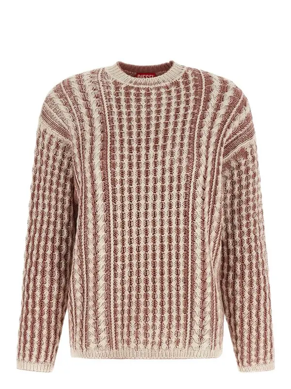 DIESEL® Reverse-print Cable Knit Jumper - Nude