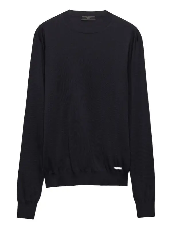 Prada Long Sleeved Crewneck Jumper - Navy