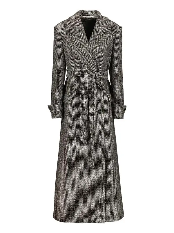 Tagliatore Julia Double-breasted Tweed Coat - Grey