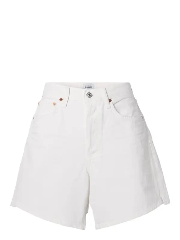 Citizens Of Humanity Marlow Wide-leg Distressed Denim Shorts - White