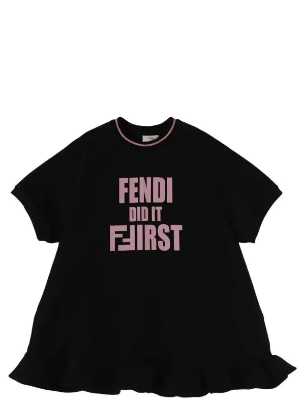 Fendi Ruffled Hem Dress - Black