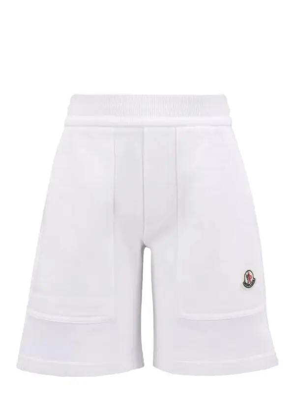 Moncler Logo Fleece Shorts - White