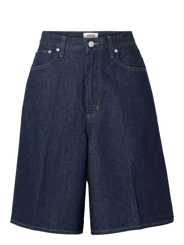 AGOLDE High Waist Denim Shorts - Black