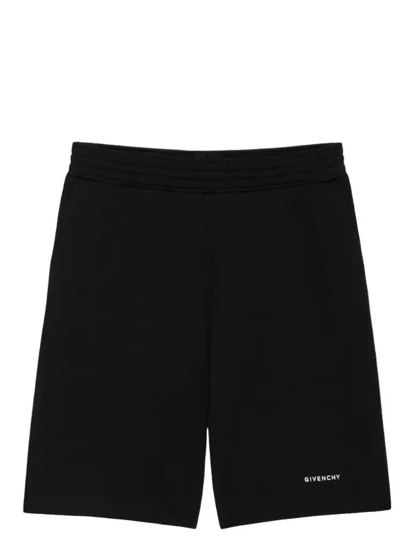 Givenchy Logo Printed Drawstring Bermuda Shorts - Black