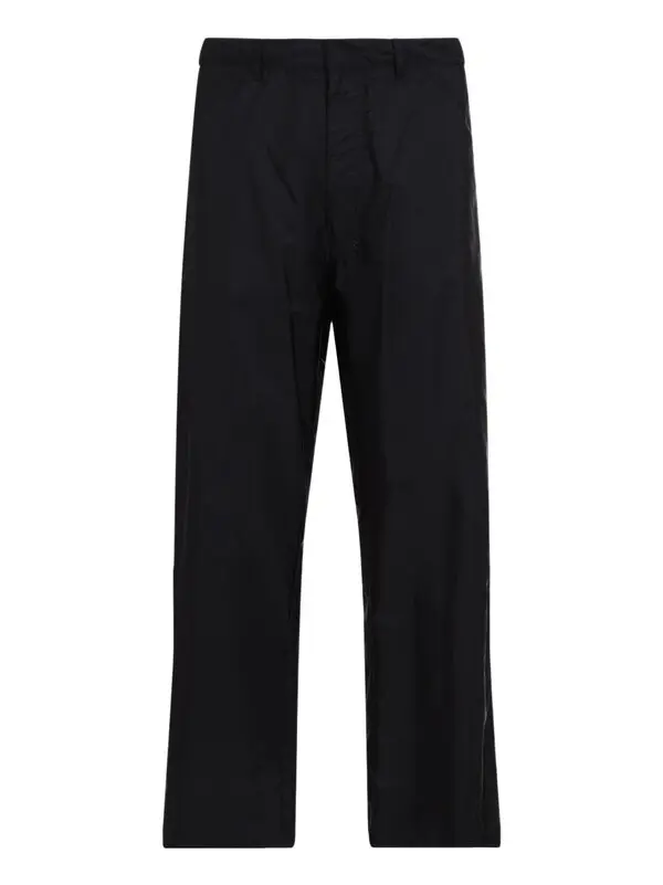 Prada Logo Plaque Straight Leg Trousers - Black