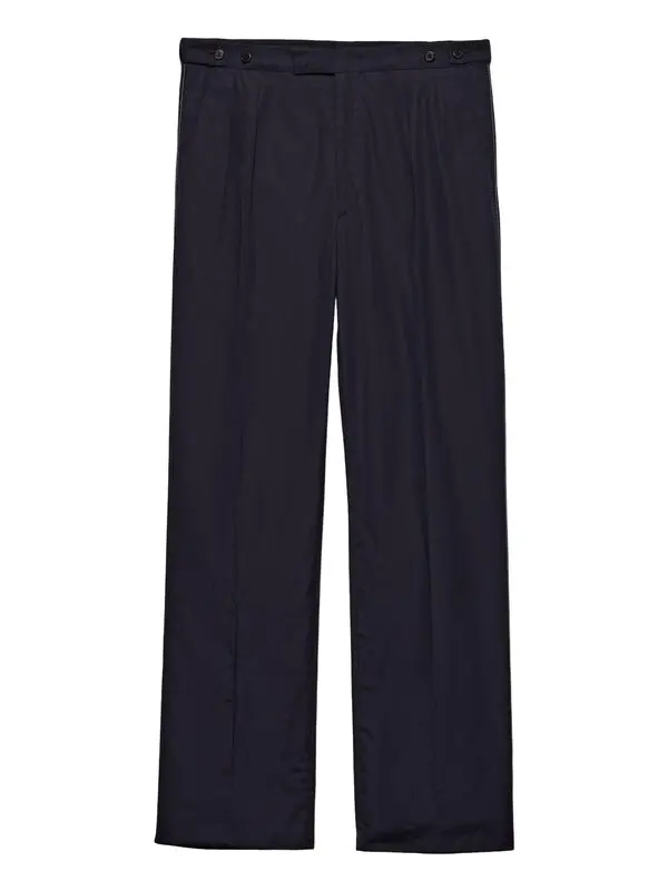 Prada Pleat Detailed Wide Leg Trousers - Blue