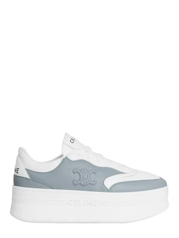 Celine Block Sneaker With Triomphe In Calfskin - Ice Blue/fluorescent White
