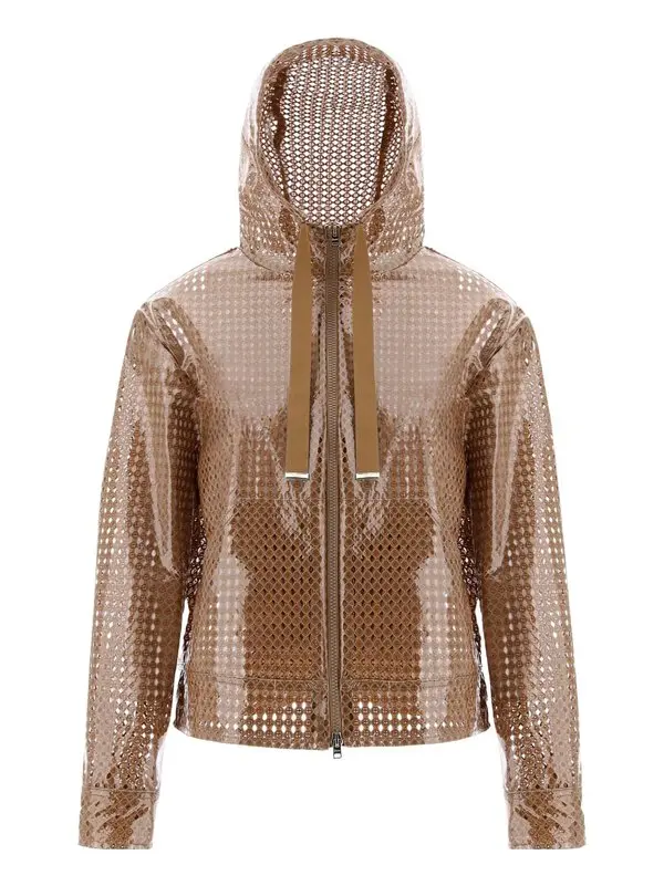 Herno Zip-up Drawstring Hooded Jacket - Brown