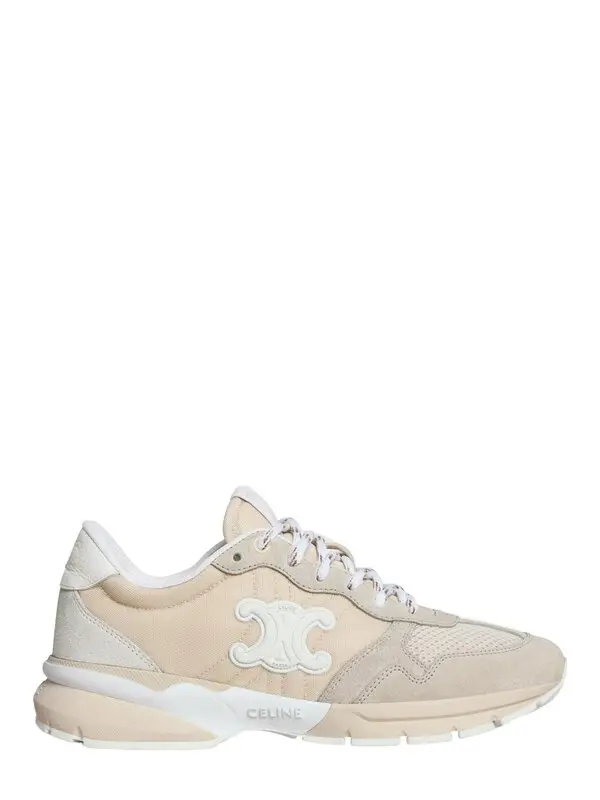 Celine Runner Cr-04 Sneakers In Nylon, Mesh, Calfskin, And Suede Calfskin - Beige/white