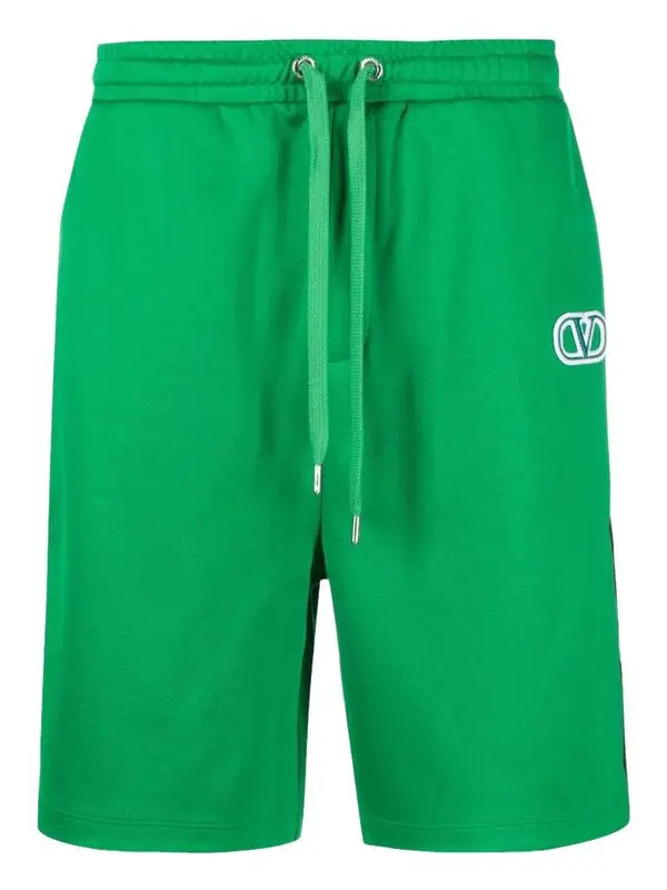 Valentino Garavani Vlogo Side-stripe Track Shorts - Green