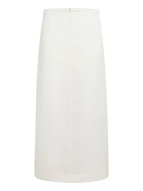 Khaite Silk Organza Slit Skirt - Chalk Color
