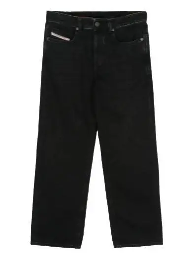 DIESEL® D-macro Mid-rise Straight-leg Jeans - Black