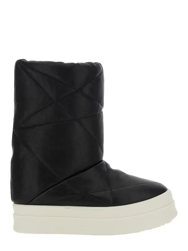 Rick Owens Round Toe Ankle Boots - Black