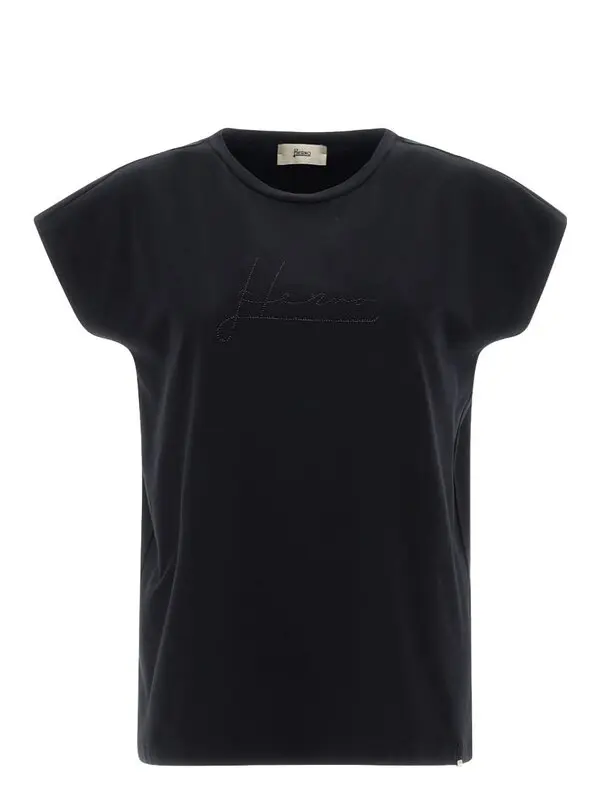 Herno Embellished Crewneck T-shirt - Black
