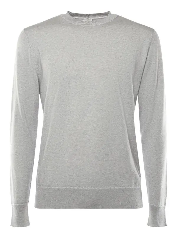 Eleventy Ribbed Crew Neck Knitwear - Gray