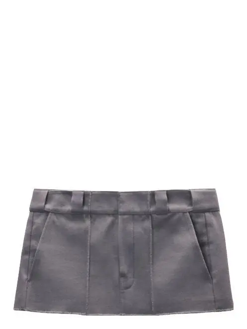 Alexander Wang Mid-rise Skorts With Raw Hem - Grey