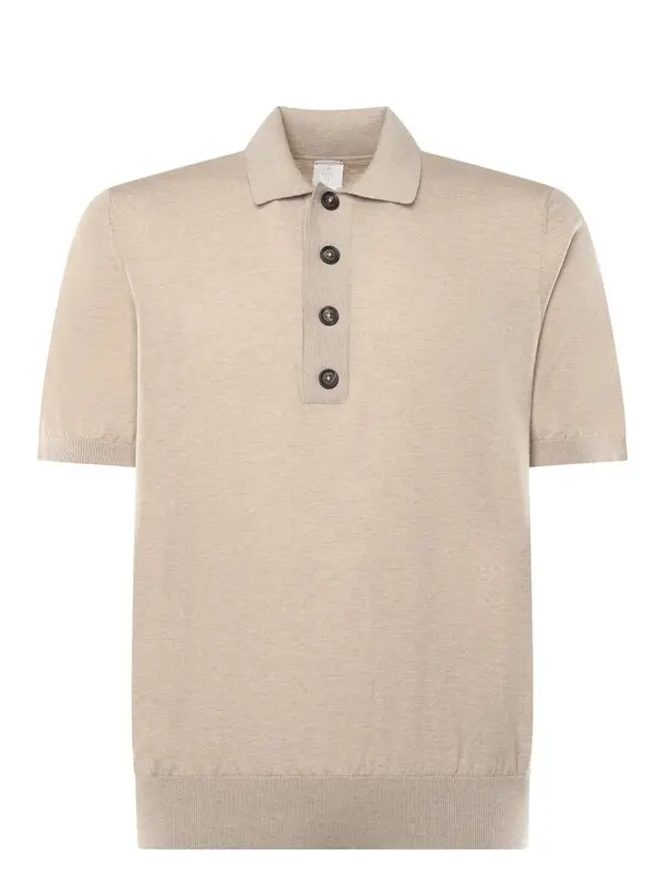Eleventy Buttoned Polo Shirt - Nude
