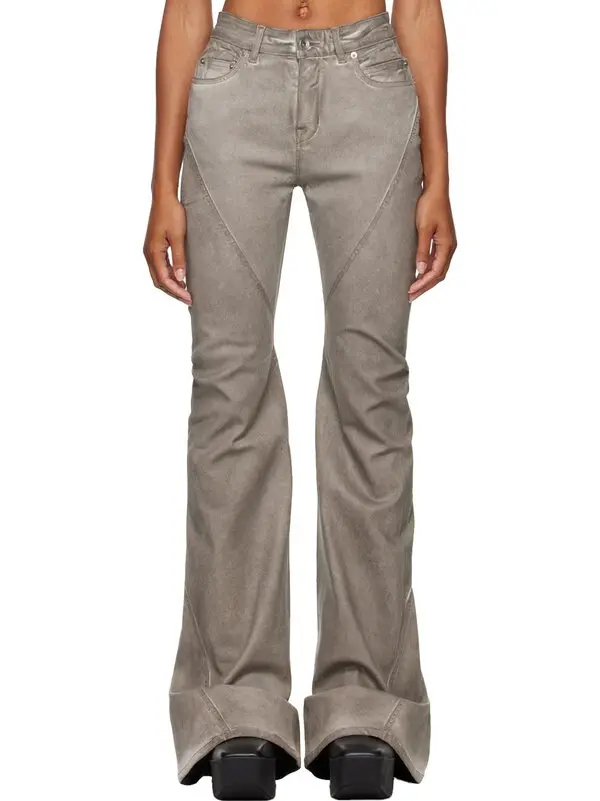 Rick Owens Bias Mid-rise Bootcut Jeans - Dark Gray