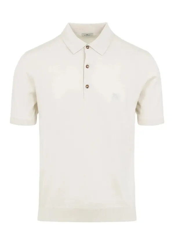 Etro Logo Embroidered Short-sleeved Polo Shirt - White