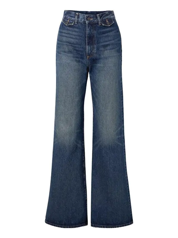 NILI LOTAN Edira High-rise Flared Jeans - Medium Denim Blue