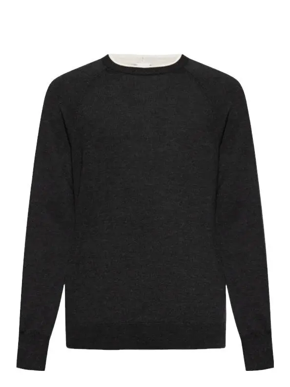 Eleventy Contrasting Trim Sweater - Black