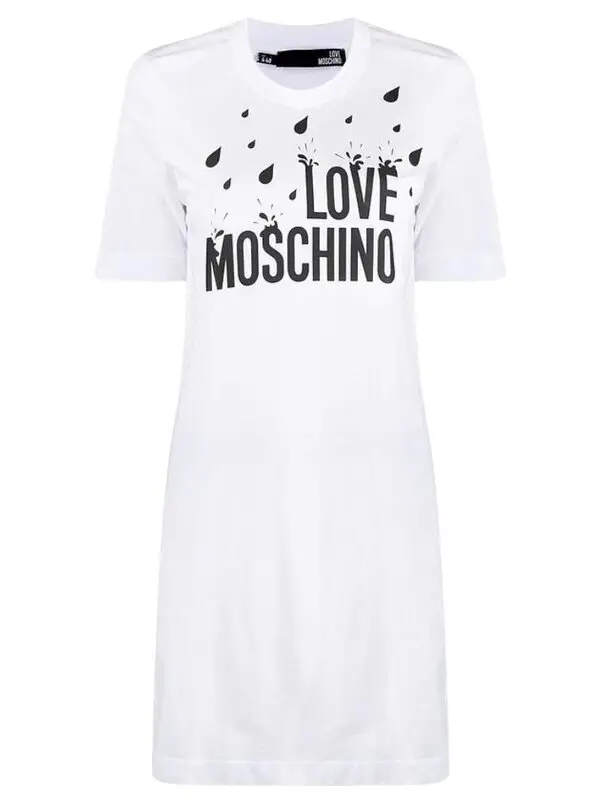 Moschino Logo T-shirt Dress - White