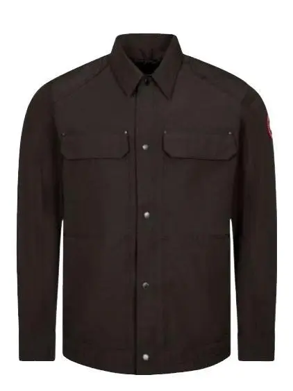 Canada Goose Burnaby Logo Patch Buttoned Jacket - Black