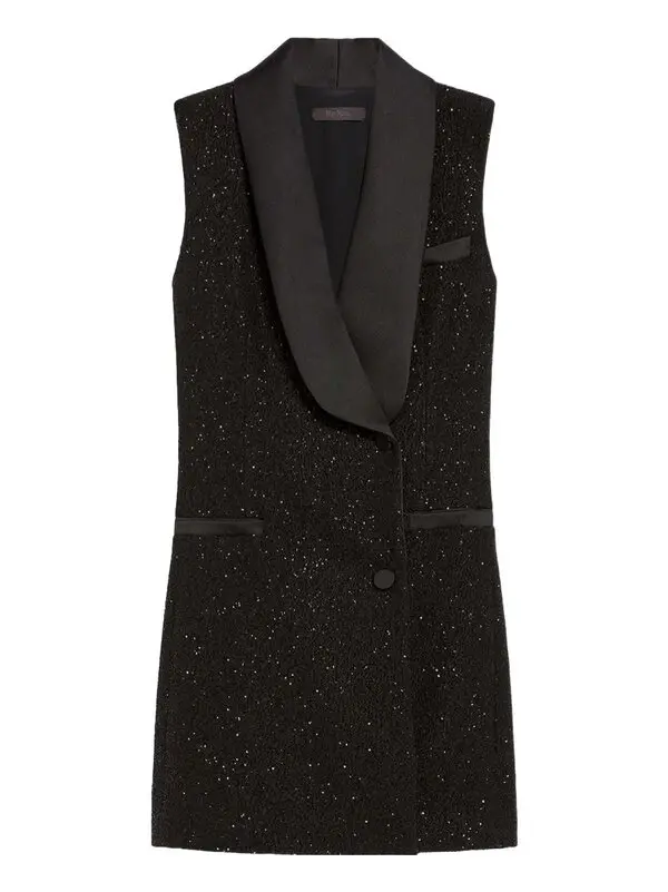 Max Mara Embellished Sleeveless Jacket - Black