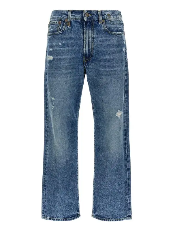 R13 Belt-loop Jeans With Distressed Details - Blue