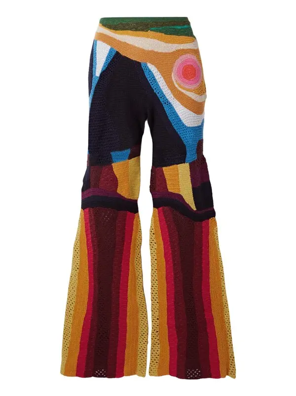 Gabriela Hearst Crocheted Flared Pants - Brown