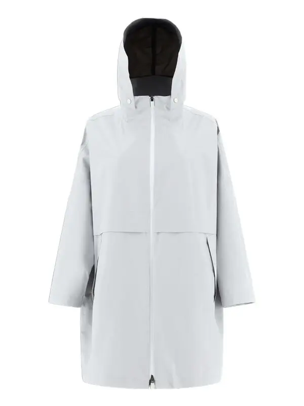 Herno Hooded Zip Rain Coat - White