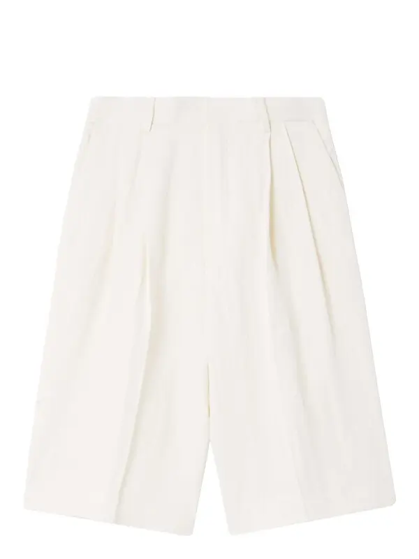 Dries Van Noten Belt Loop Pleated Shorts - White