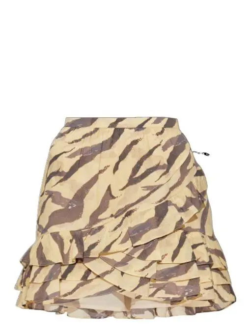 IRO PARIS Dauna Tiger-print Ruffled Mini Skirt - Nude