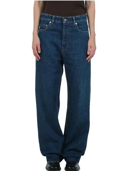 Miu Miu Logo-embroidered Straight Leg Jeans - Blue