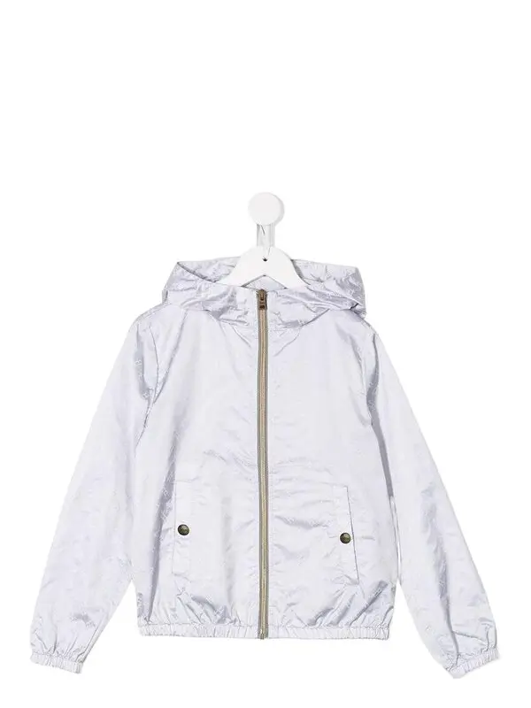 Herno Teen Monogram Print Hooded Jacket - White