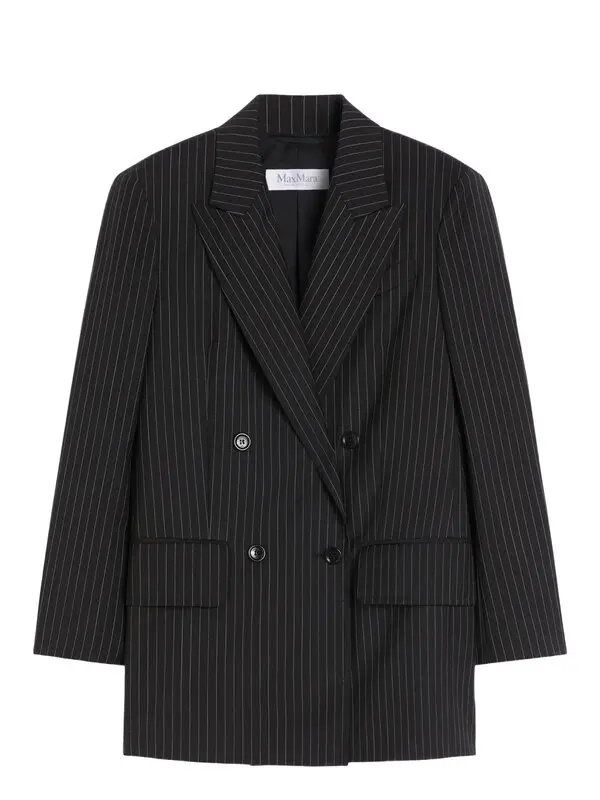 Max Mara Mattia Striped Double-breasted Blazer - Black White
