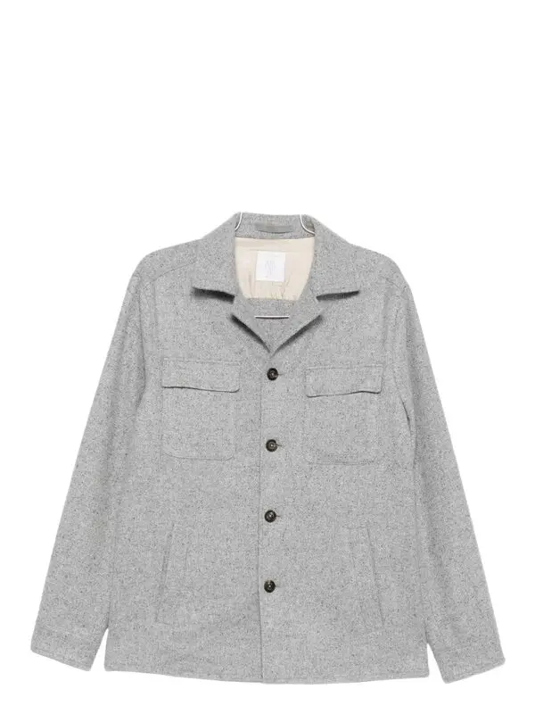 Eleventy Jacket With Pointed Collar And Button-down Front - Gray