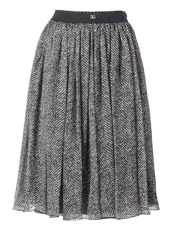 Dolce & Gabbana Pleated Midi Skirt - Grey