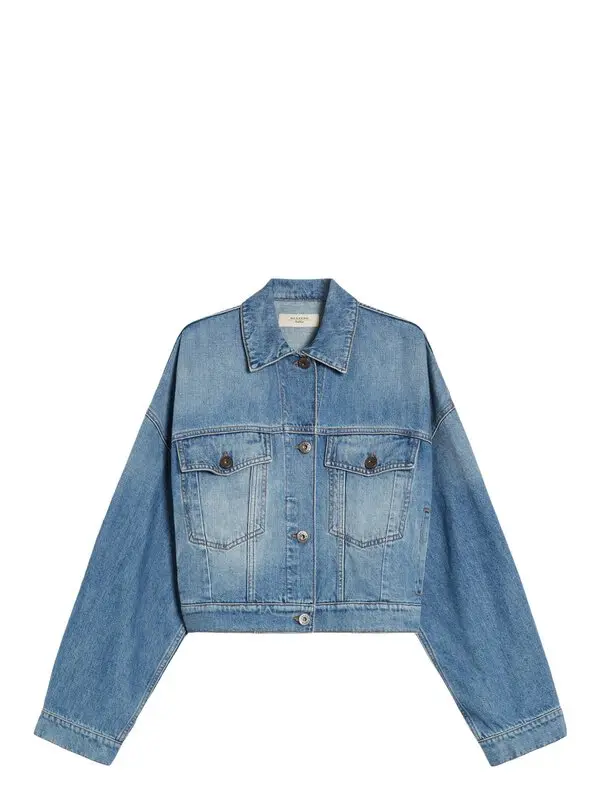 Max Mara Cropped Denim Jacket - Navy Blue