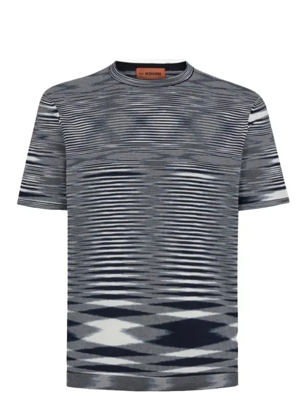 Missoni Stripe-printed Short-sleeved Crewneck T-shirt - Gray